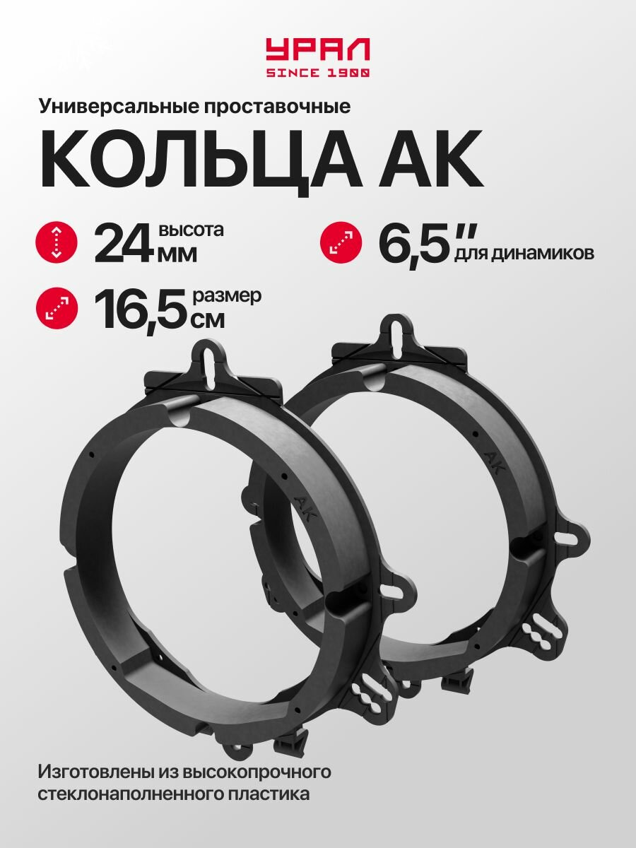 Кольцо проставочное для динамиков 6,5" АК Урал адаптерное кольцо переходное адаптер для акустики рамка для динамиков