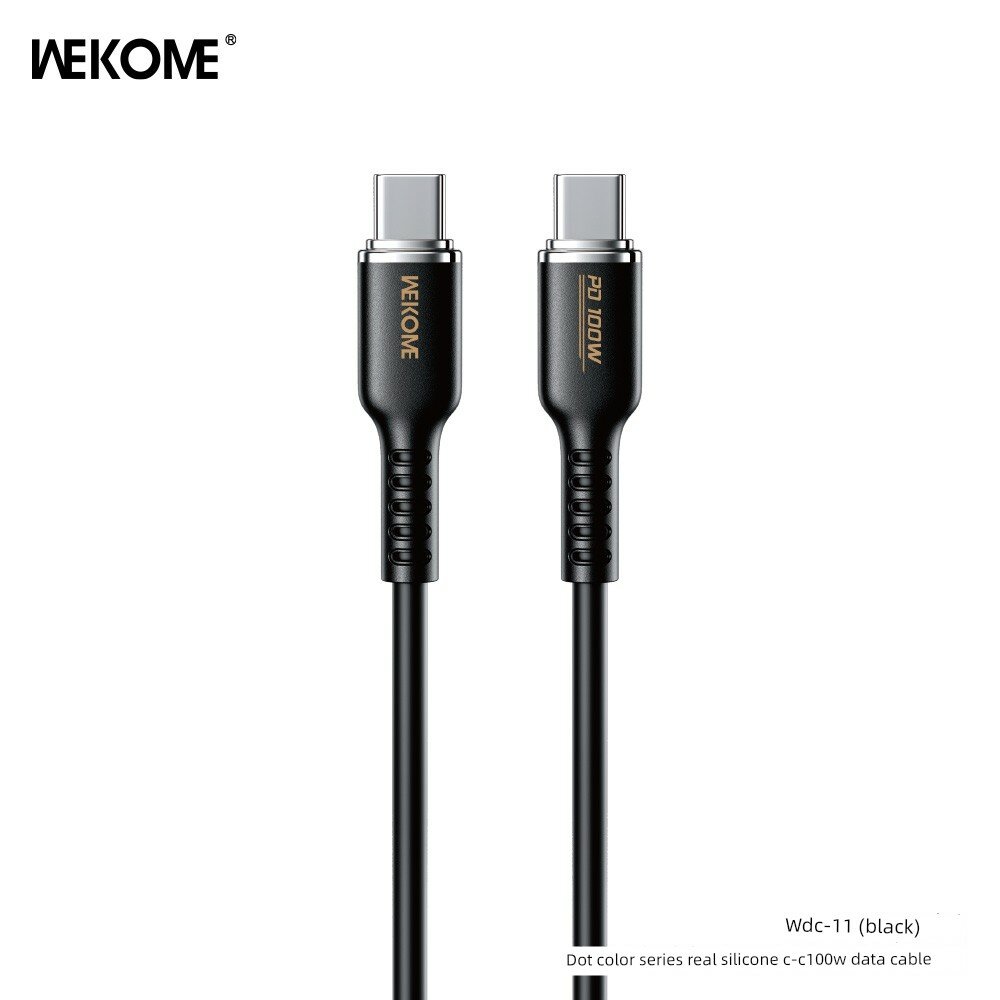 Черный USB-C кабель для быстрой зарядки 100 Вт для Android и iPhone 15/16, длина 120 см