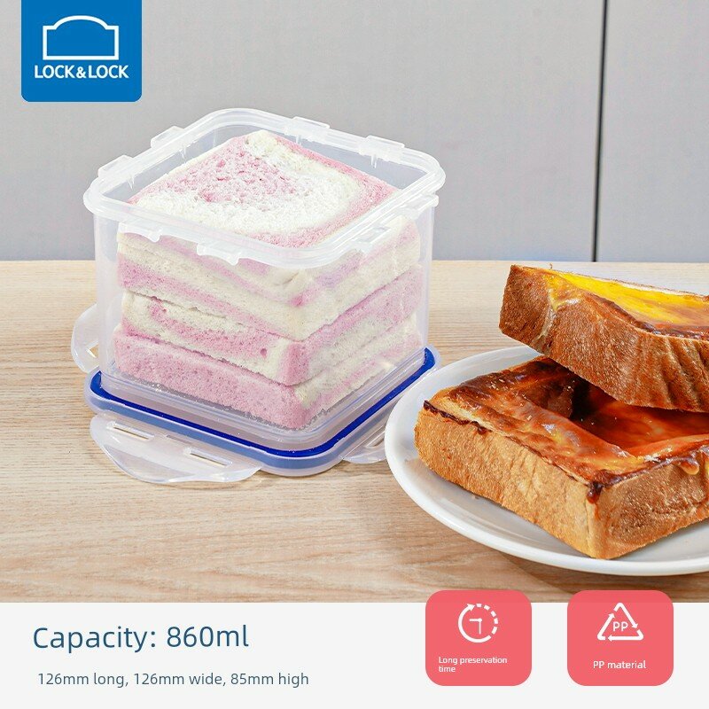 Контейнер для хранения еды с герметичной крышкой, безопасный для микроволновки, 860 мл, подходит для сэндвичей и