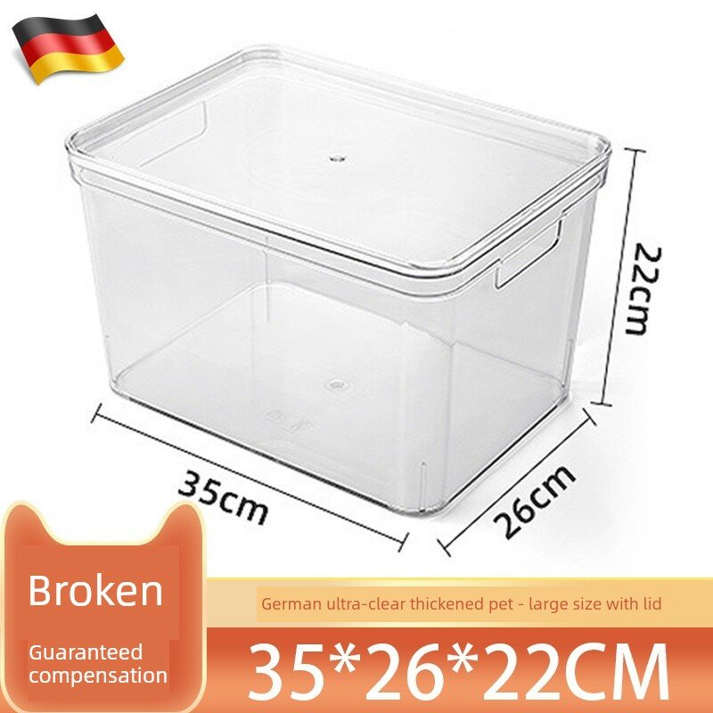 Немецкий аквариум из PET с крышкой для аксолотлей, большой размер 35x26x22 см, прямоугольная емкость идеальна для