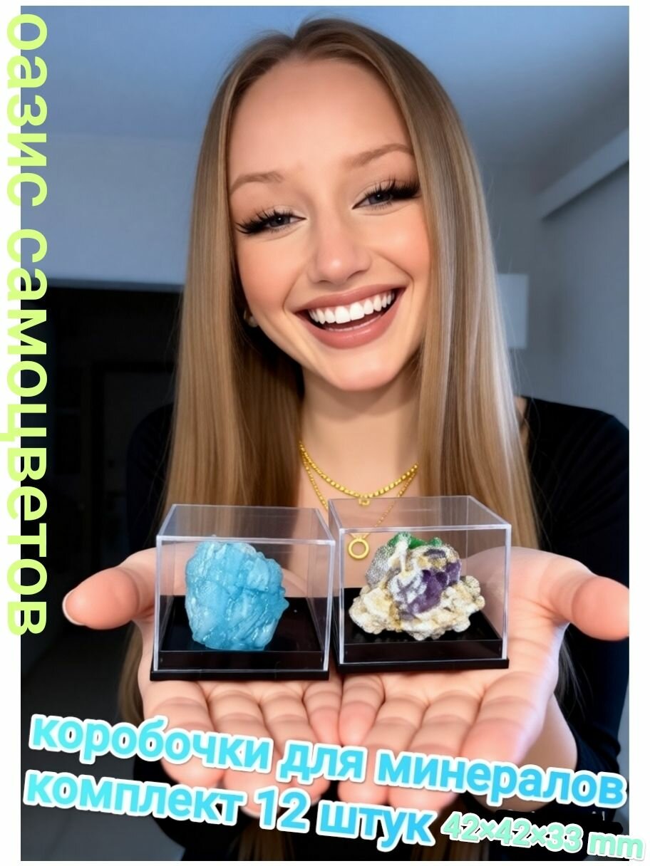 Коробка для минералов и вещей 12 шт оазис самоцветов.