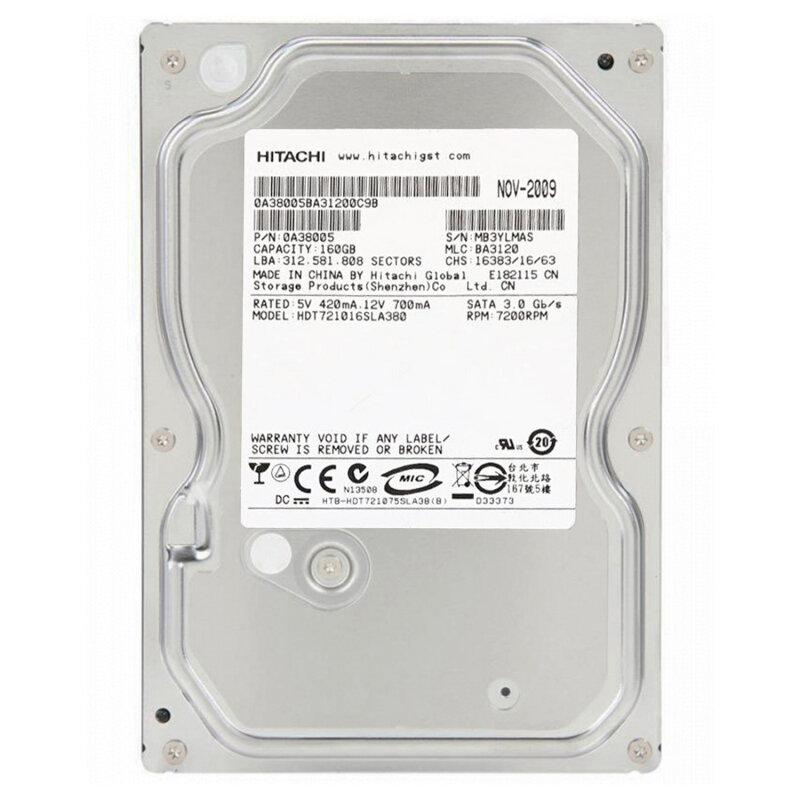 Жесткий диск Hitachi HDT721016SLA380 160Gb SATAII 3,5" HDD