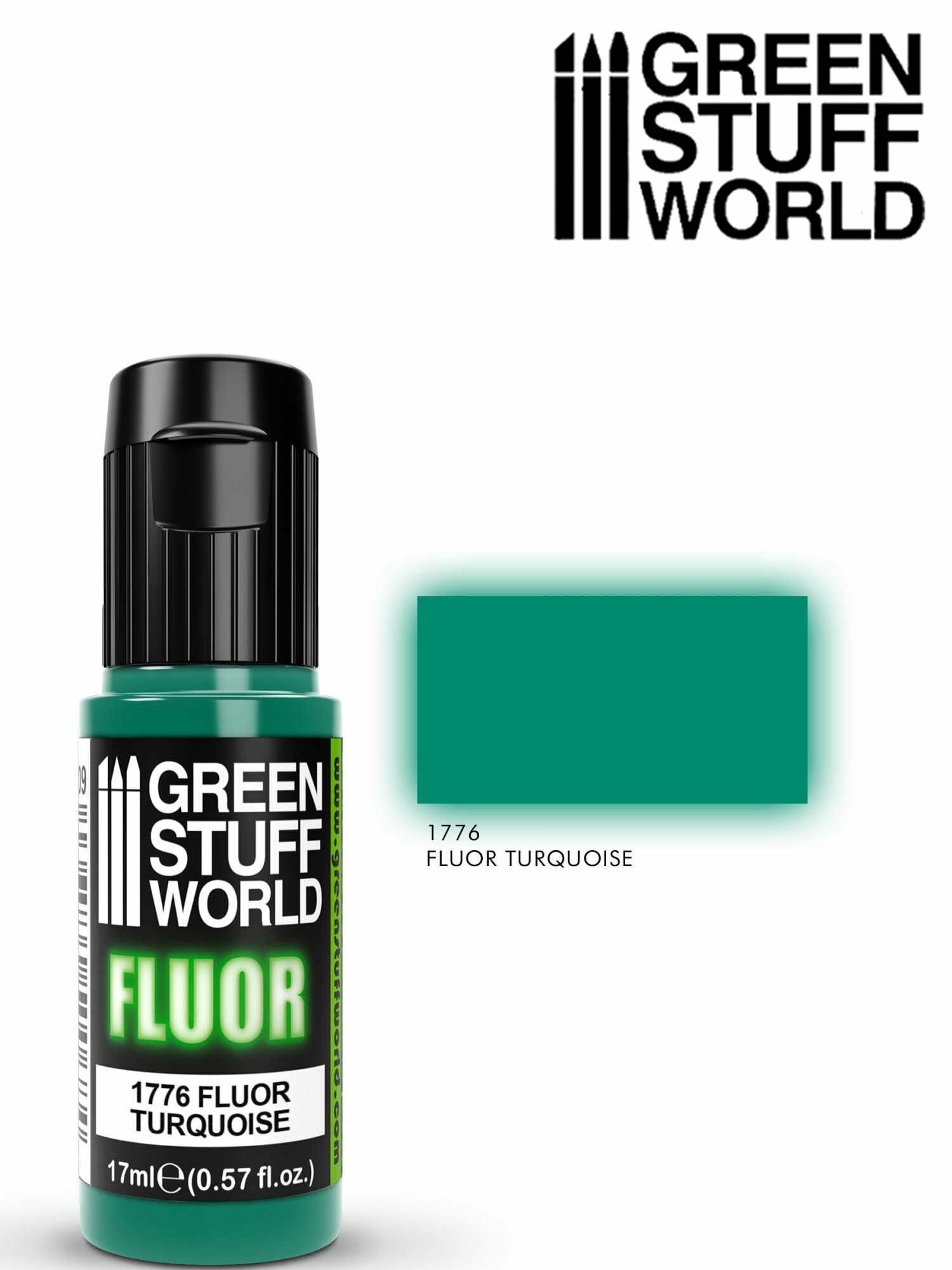 Краска акриловая 1776 цвет Fluor Turquoise, 17 мл, Fluor Paints, Green Stuff World