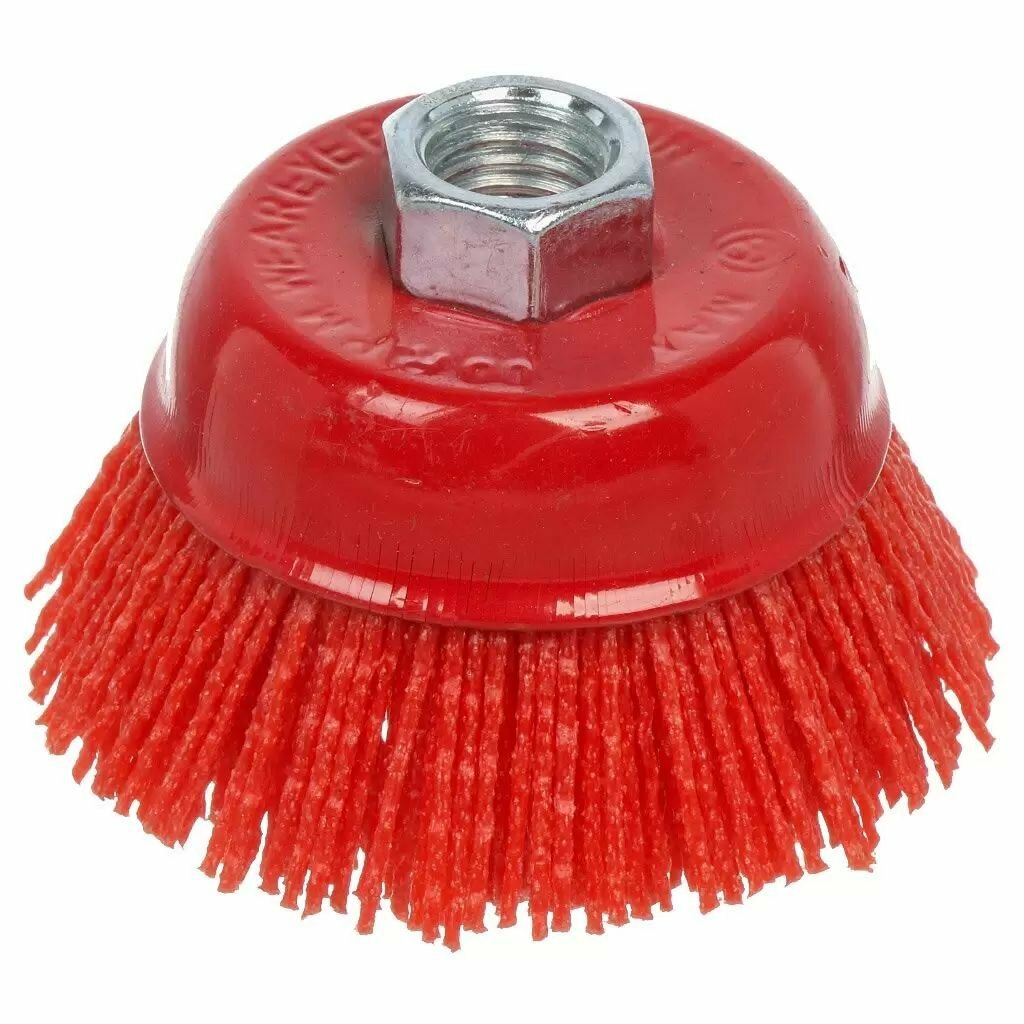 Щетка для УШМ Росомаха 65 мм, чашка, нейлоновый ворс, артикул 910065. Качественная насадка для угловой шлифовальной машины