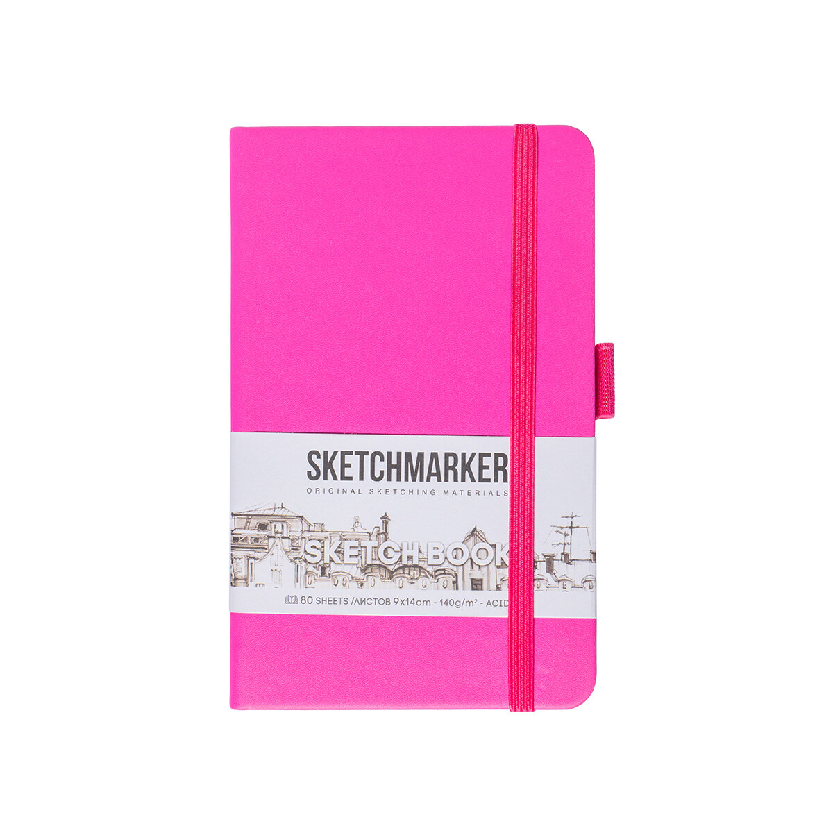 Блокнот для зарисовок Sketchmarker A6 неоновая фуксия 140г/м2