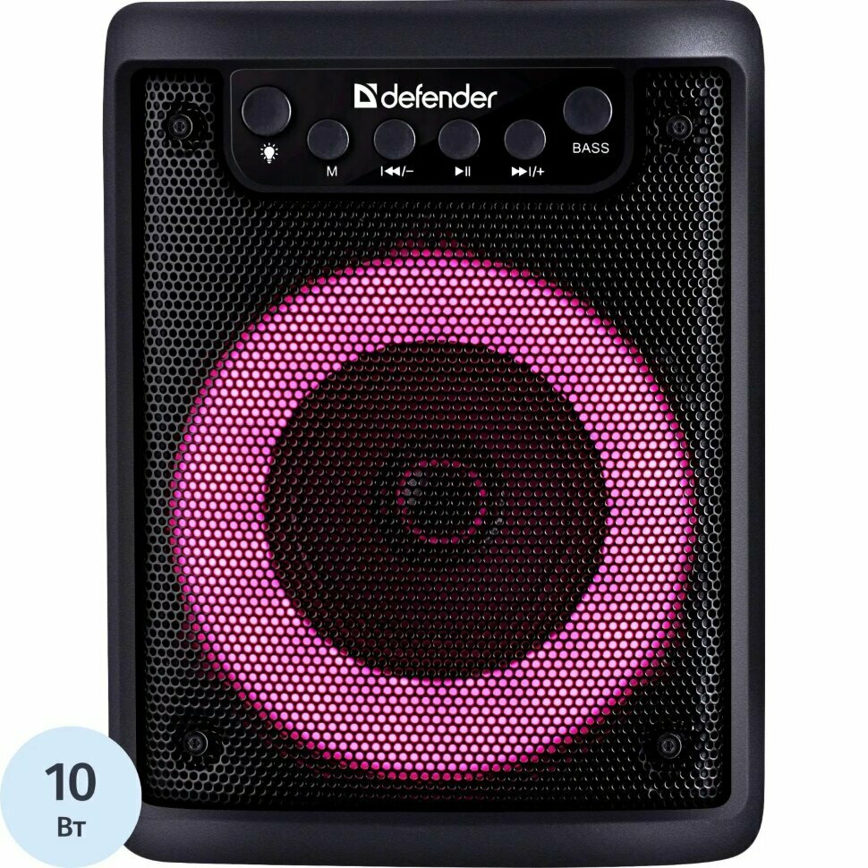 Акустическая система Defender Funky 10Вт, Light/BT/FM/USB/MIC/AUX, 2357315