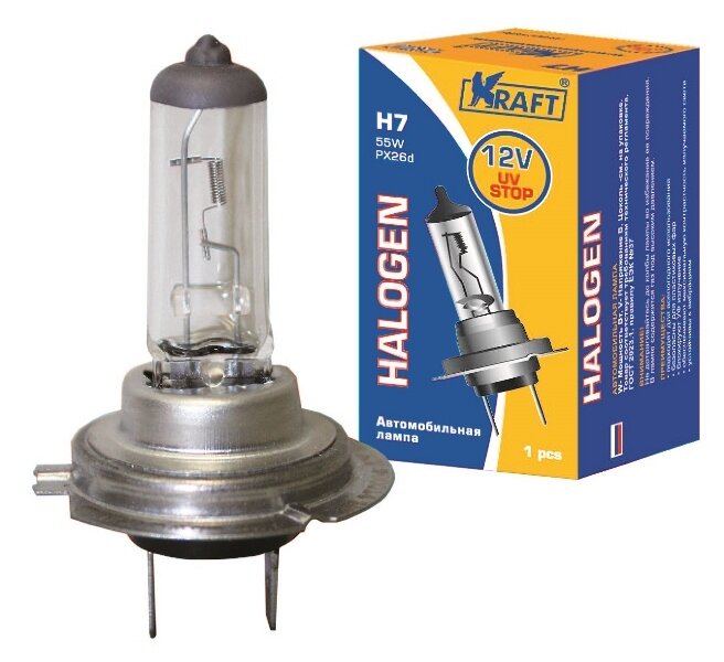 Лампа H7 12V 55W PX26d / Kraft / KT 700014