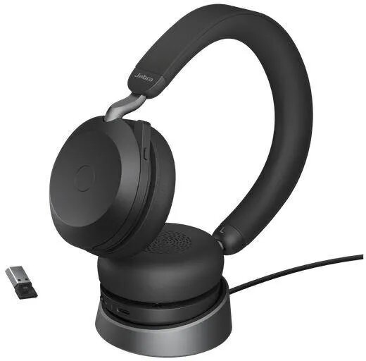 Jabra Evolve2 75 Stereo MS USB-A беспроводная гарнитура черная с док станцией