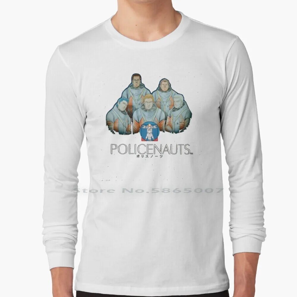 Белая футболка с принтом Policenauts, размер S