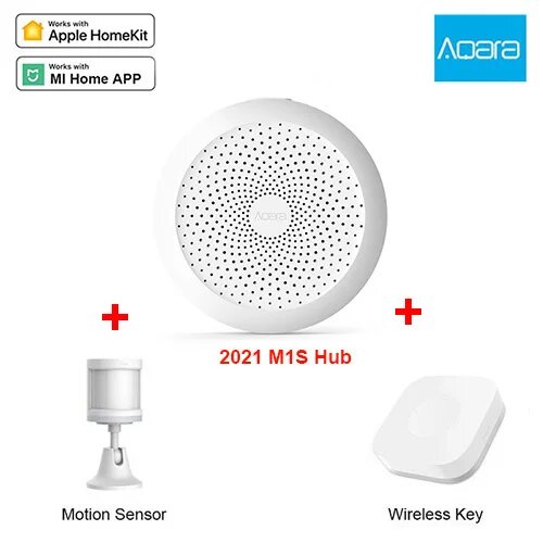 Комплекты умного дома Aqara Gateway M1S Hub Датчик двери Датчик движения беспроводной выключатель Датчик температуры и влажности Датчик воды Mihome Homekit-3 в 1 как на картинке WM