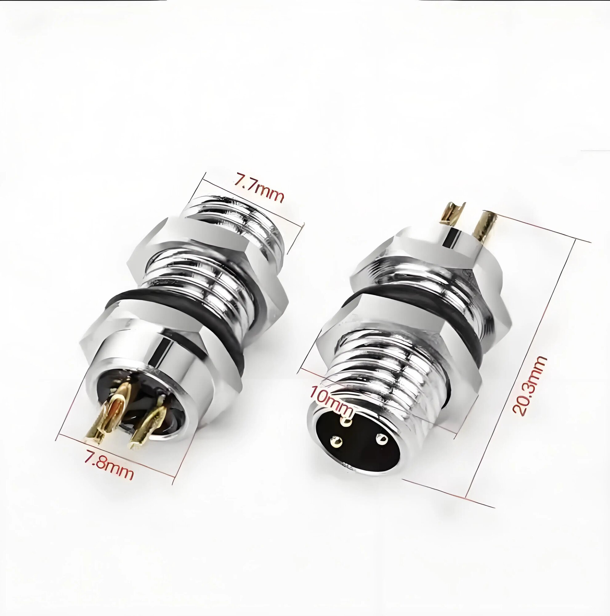 Разъем M8 4pin, черный, Front male(Solder)