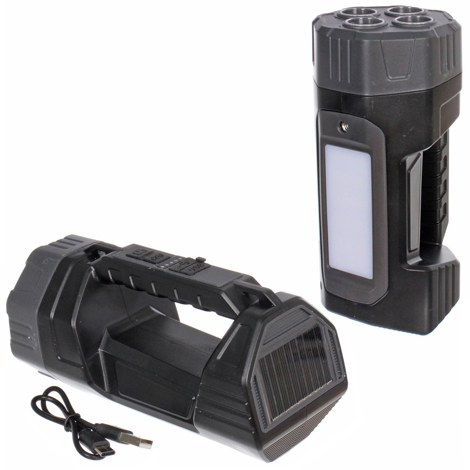 Фонарь ручной аккумуляторный 1800mAh, 4LED+COB, 6 режимов, USB-зарядка