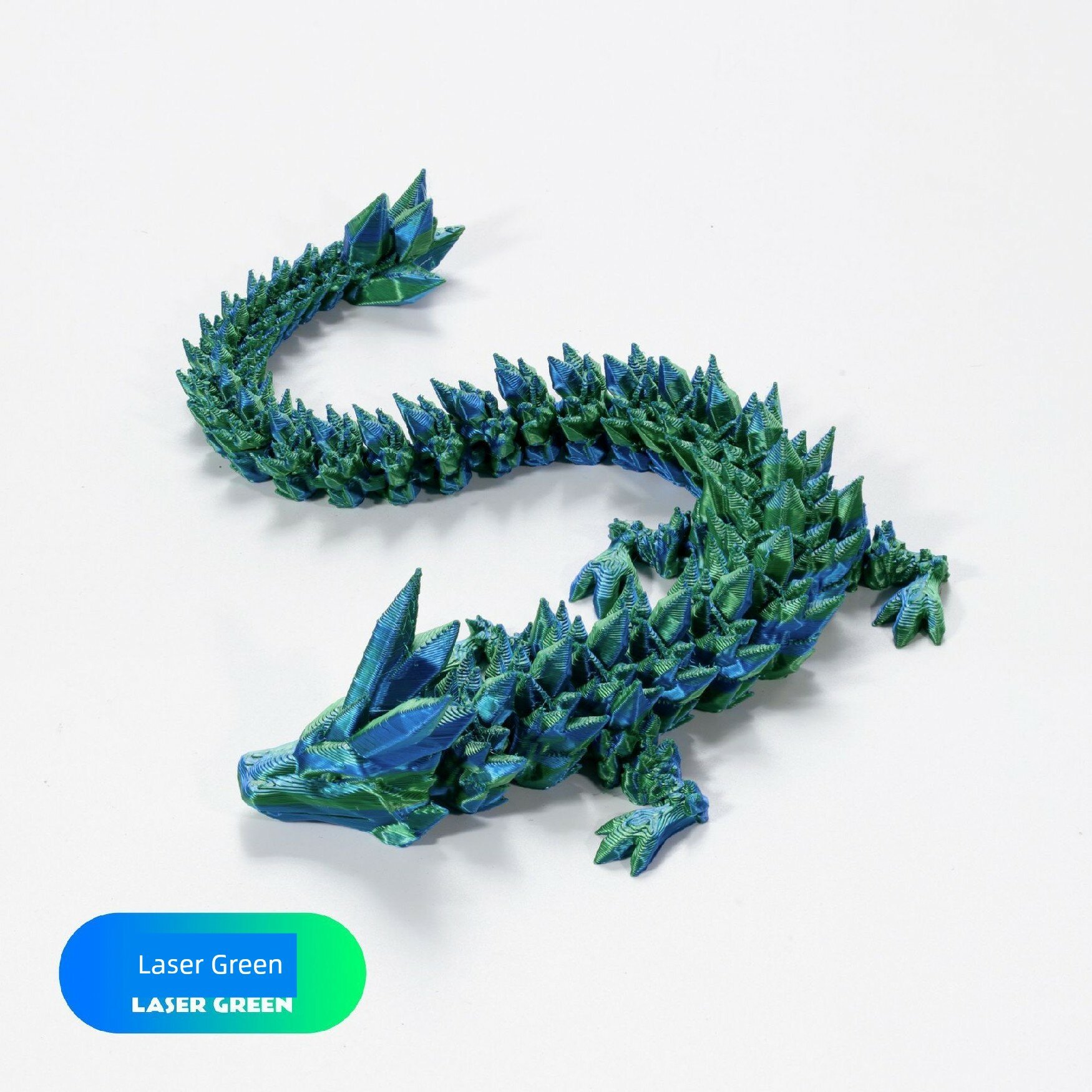 Лазерная шелковая зелено-золотая дракон, 3D-печатная детская игрушка-аксессуар