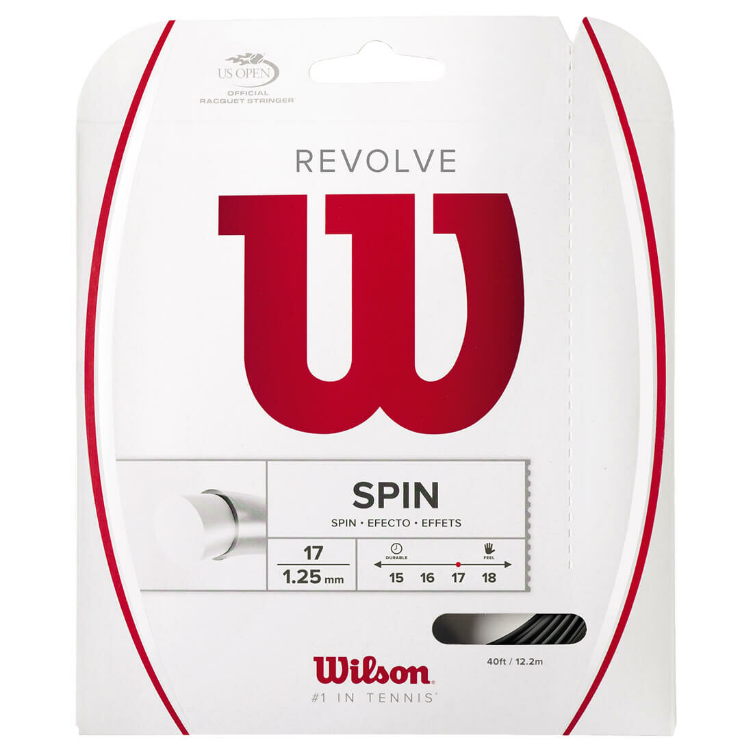 Струна для тенниса Wilson 12m Revolve Black WRZ946, диаметр 1.25