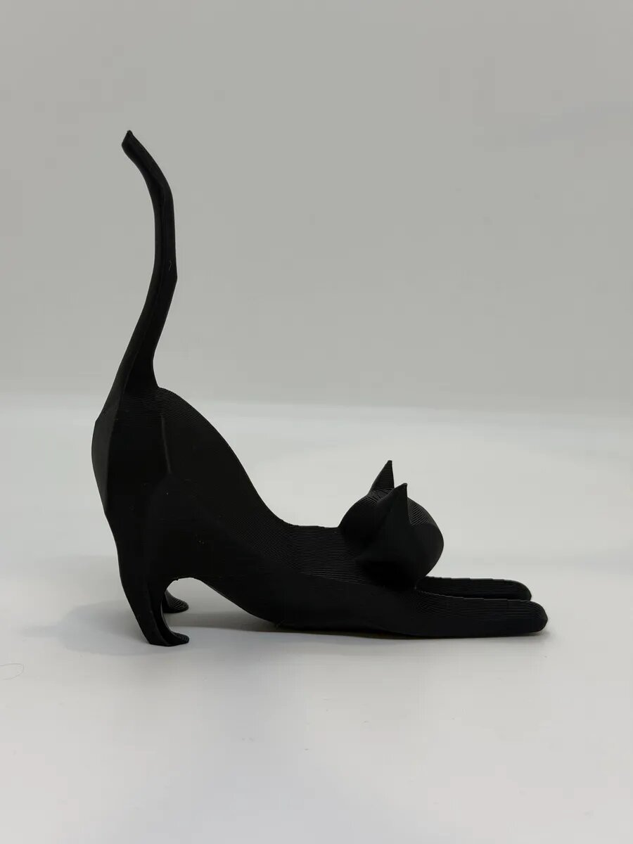 Статуэтка Rina Kionni "Черная кошечка", пластик, 3D-печать, черная, 11см — фото 1