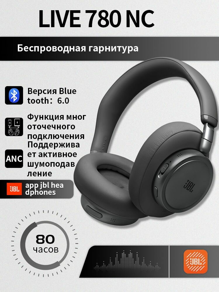 Беспроводные Bluetooth-наушники JBL LIVE 780NC, черный цвет
