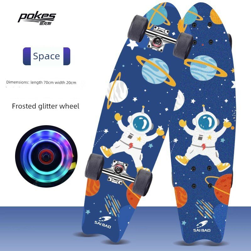 Роликовый велосипед Space с матовыми искрящимися колесами для подростков-новичков 4-колесная модель