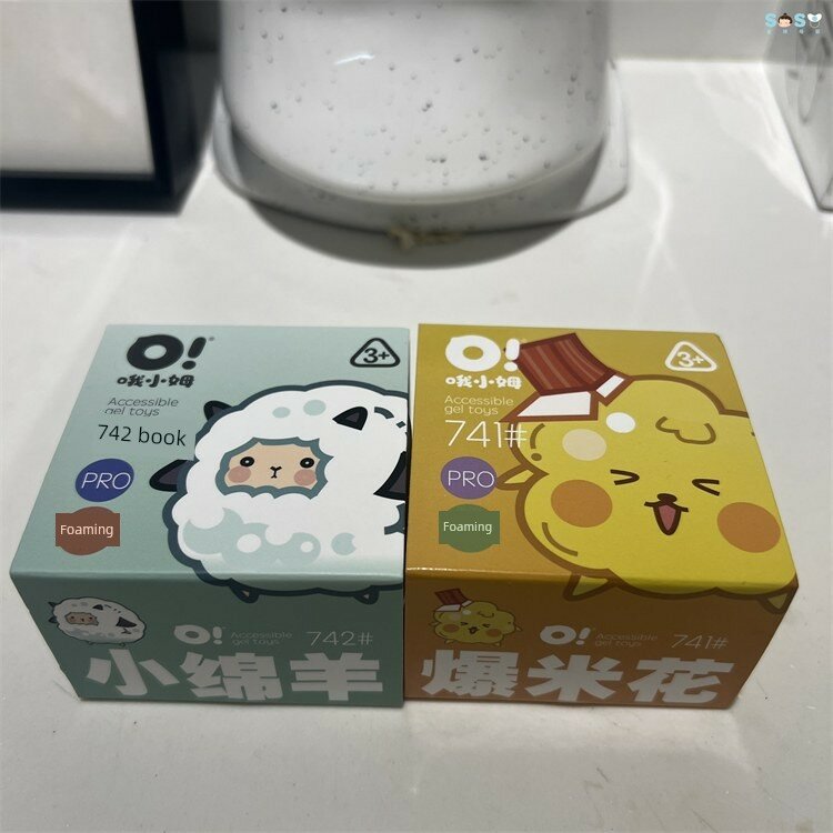Oslime Баббл Слим - Комбо Вкус Маленькой Овцы и Попкорна, 2 Упаковки, Игрушка для Снятия Стресса у Детей