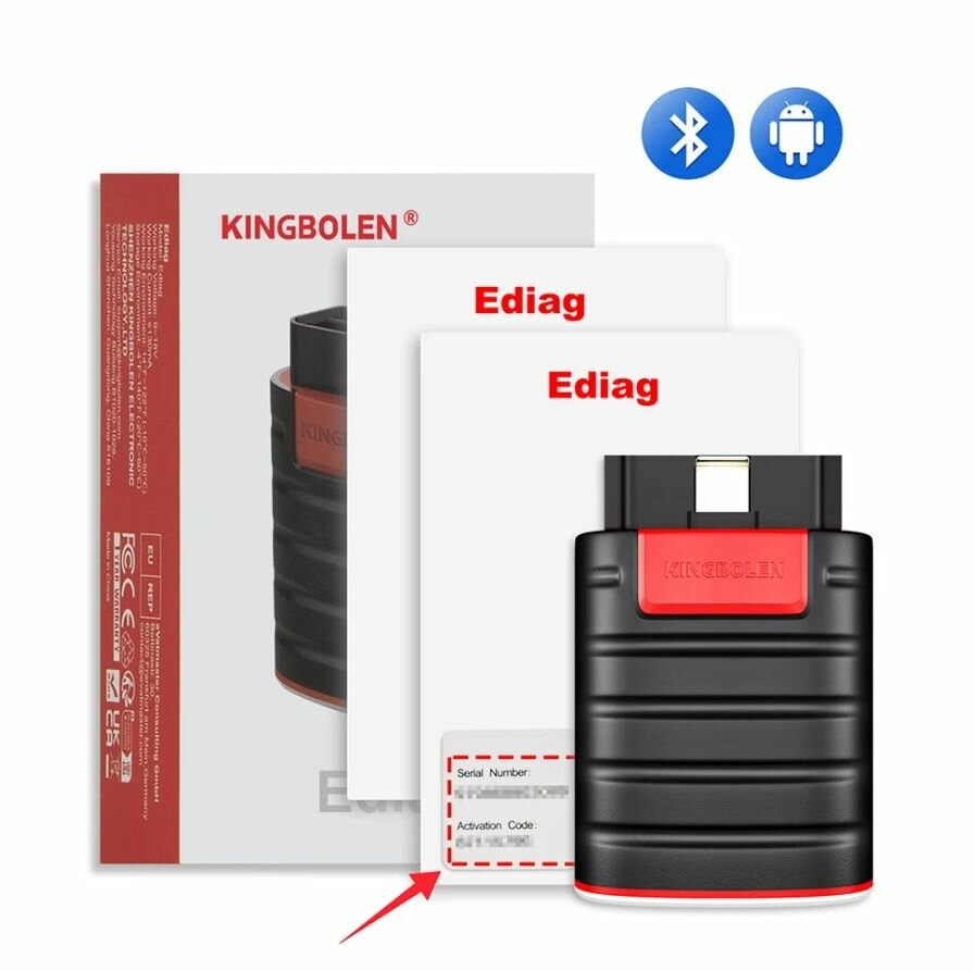 Автосканер Ediag, для КПП, двигателя, подвески, тормозной системы, электрооборудования