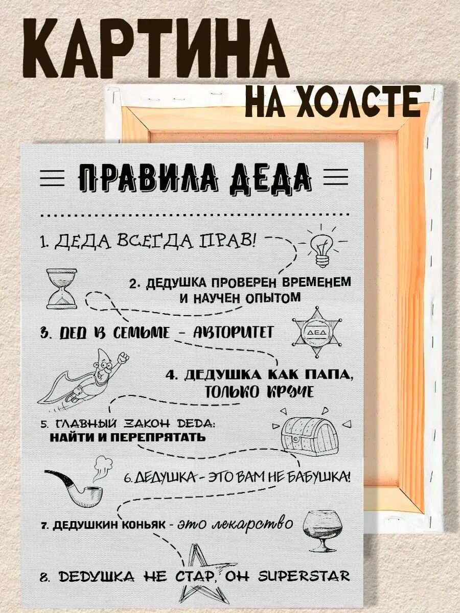Картина на стену Правила бабушки и дедушки