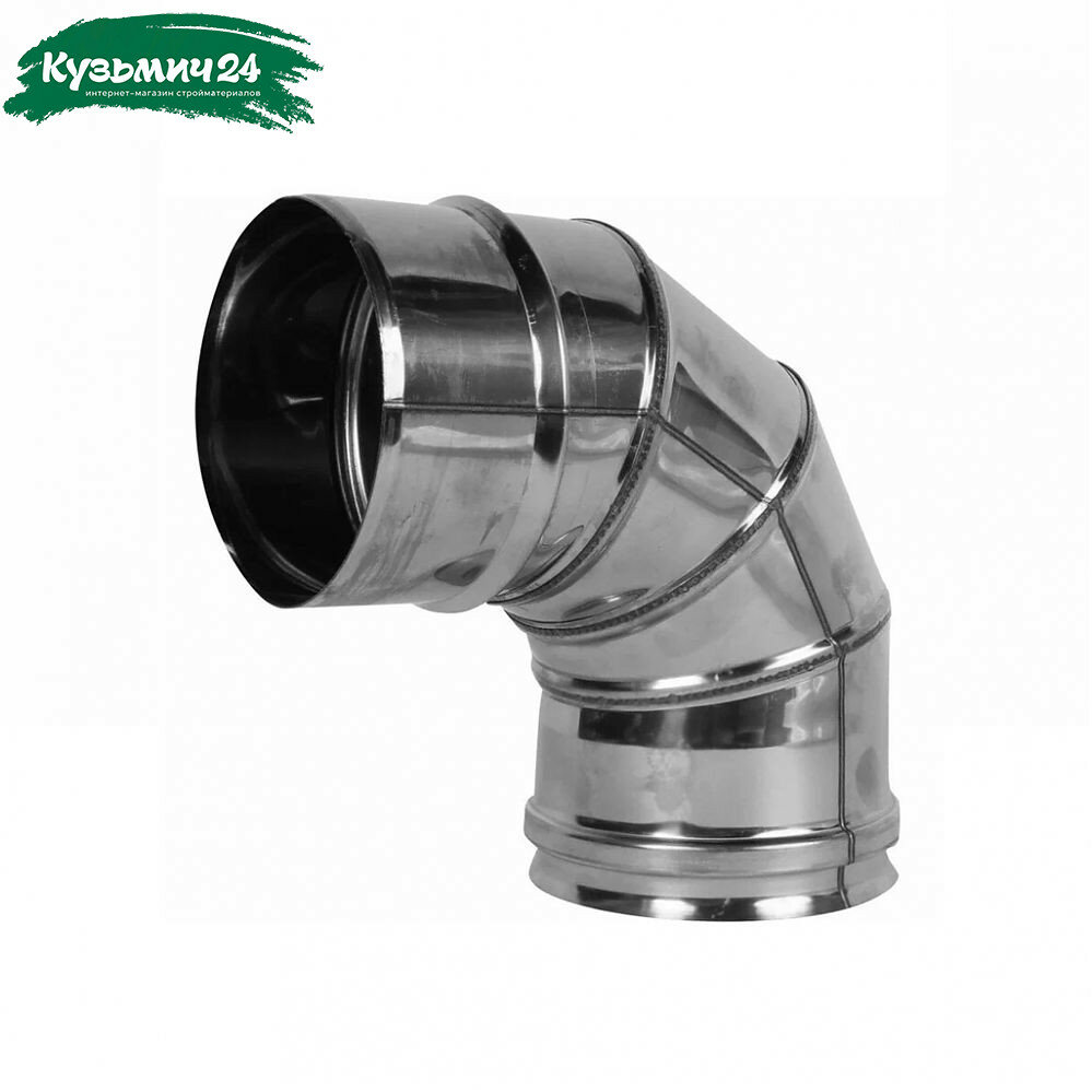 Отвод (колено) дымохода Ferrum d115 мм, угол 90 гр, сталь 1 мм