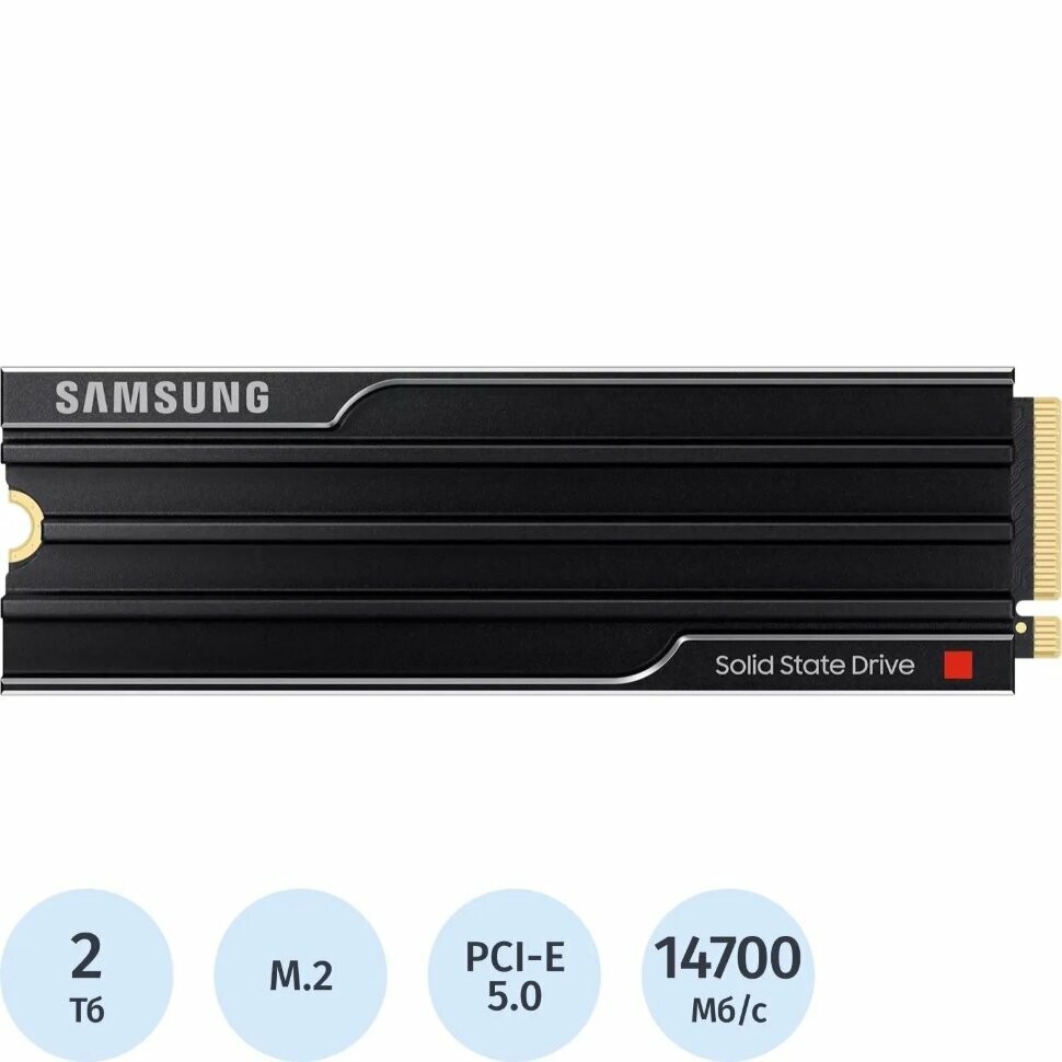 SSD накопитель Samsung PCIe 5.0 x4 2TB MZ-VAP2T0CW 9100 Pro M.2 2280, 2478311