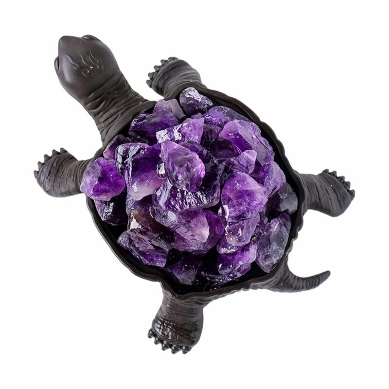 (1 шт.) Декоративная фигурка черепахи из аметиста на удачу
