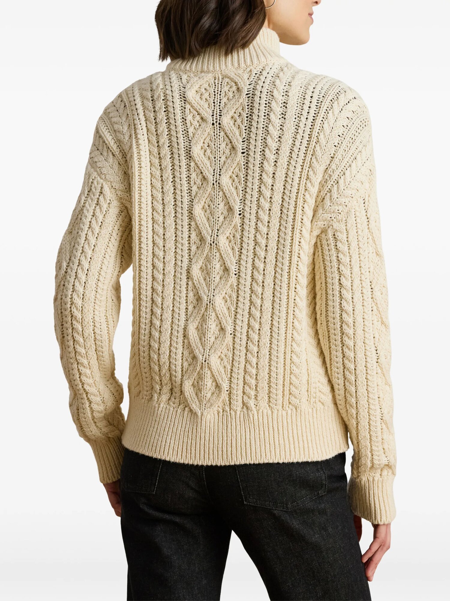 Свитер Lauren Ralph Lauren Cable-knit quarter-zip sweater, размер L, , разноцветный — фото 1