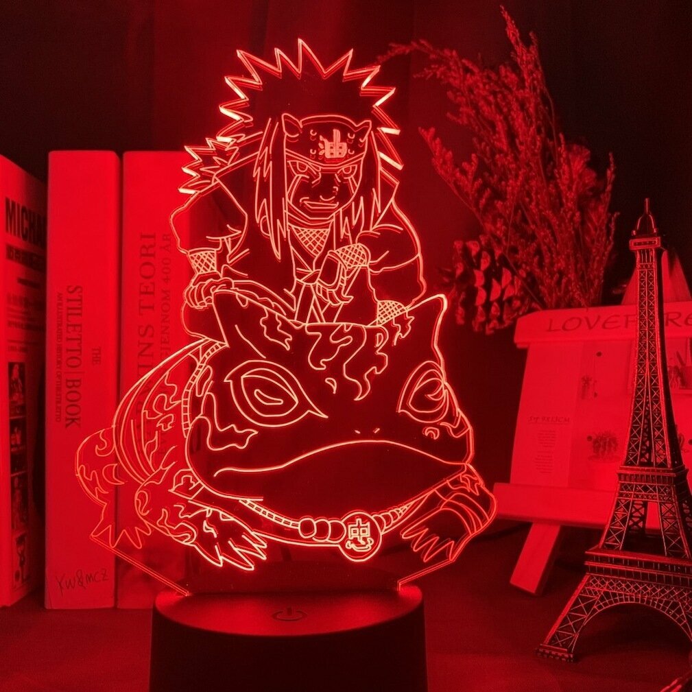Наруто Джирайя 3D светодиодный ночник для спальни, настольная лампа, изменение цвета
