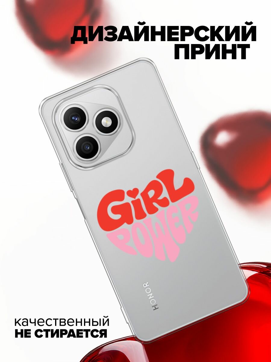 Чехол на Honor X8d / Хонор X8d с принтом Женская энергия в сердечке — фото 1