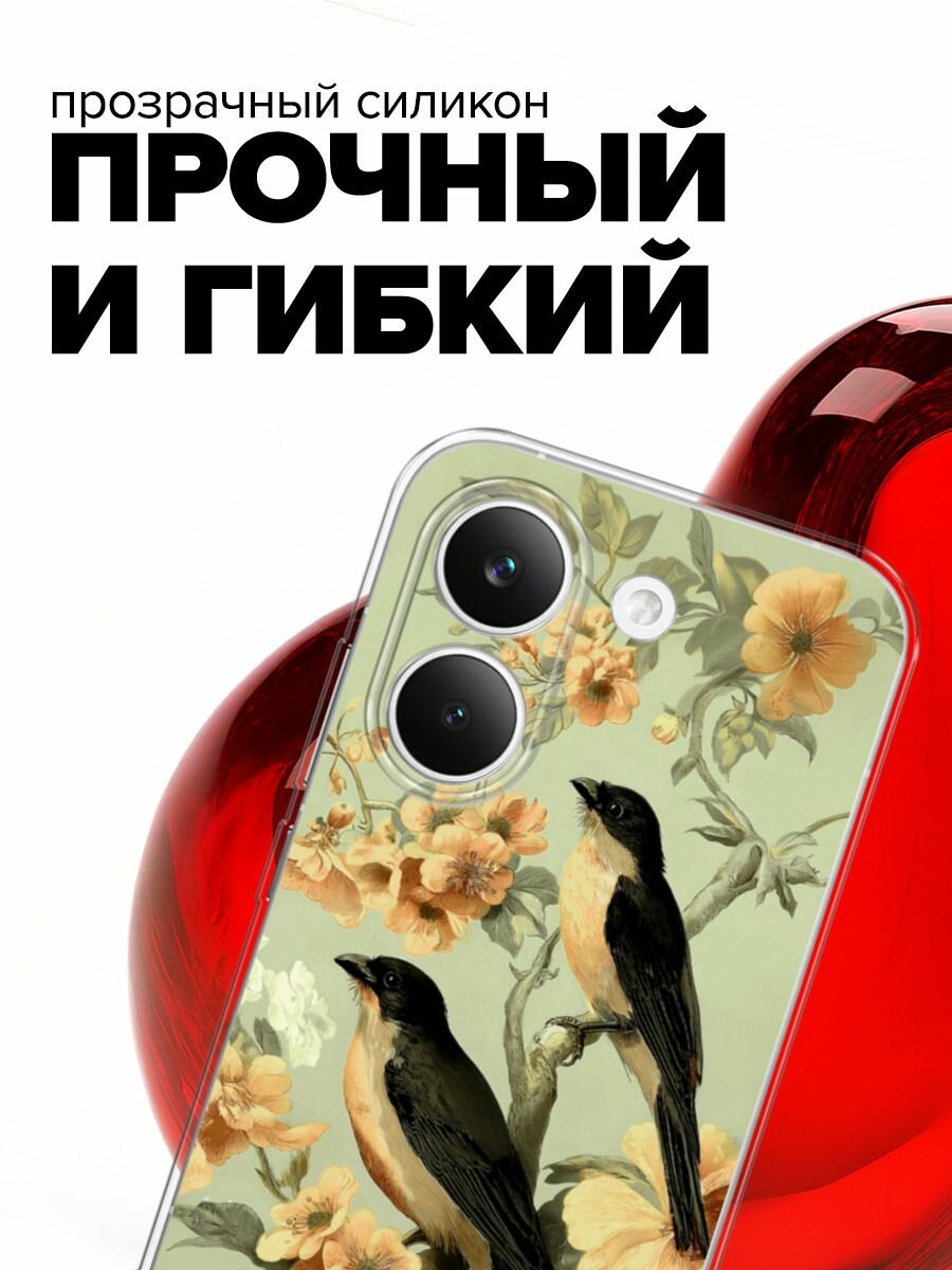 Чехол на Poco X8 Pro / Поко X8 Про с принтом Ветвь с птицами — фото 1