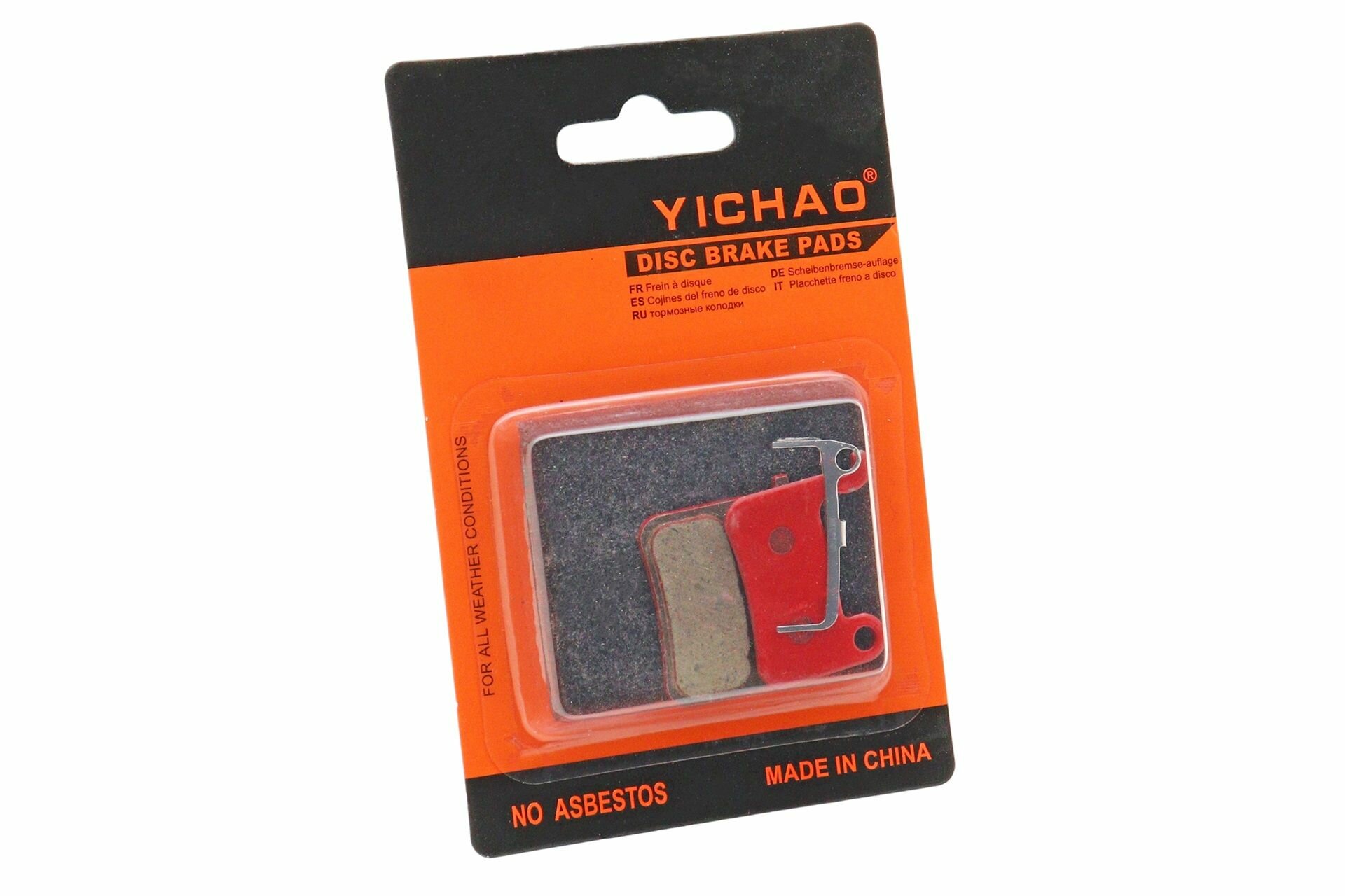 Колодки тормозные на дисковый тормоз YICHAO RB-D22 (красные, материал органика)