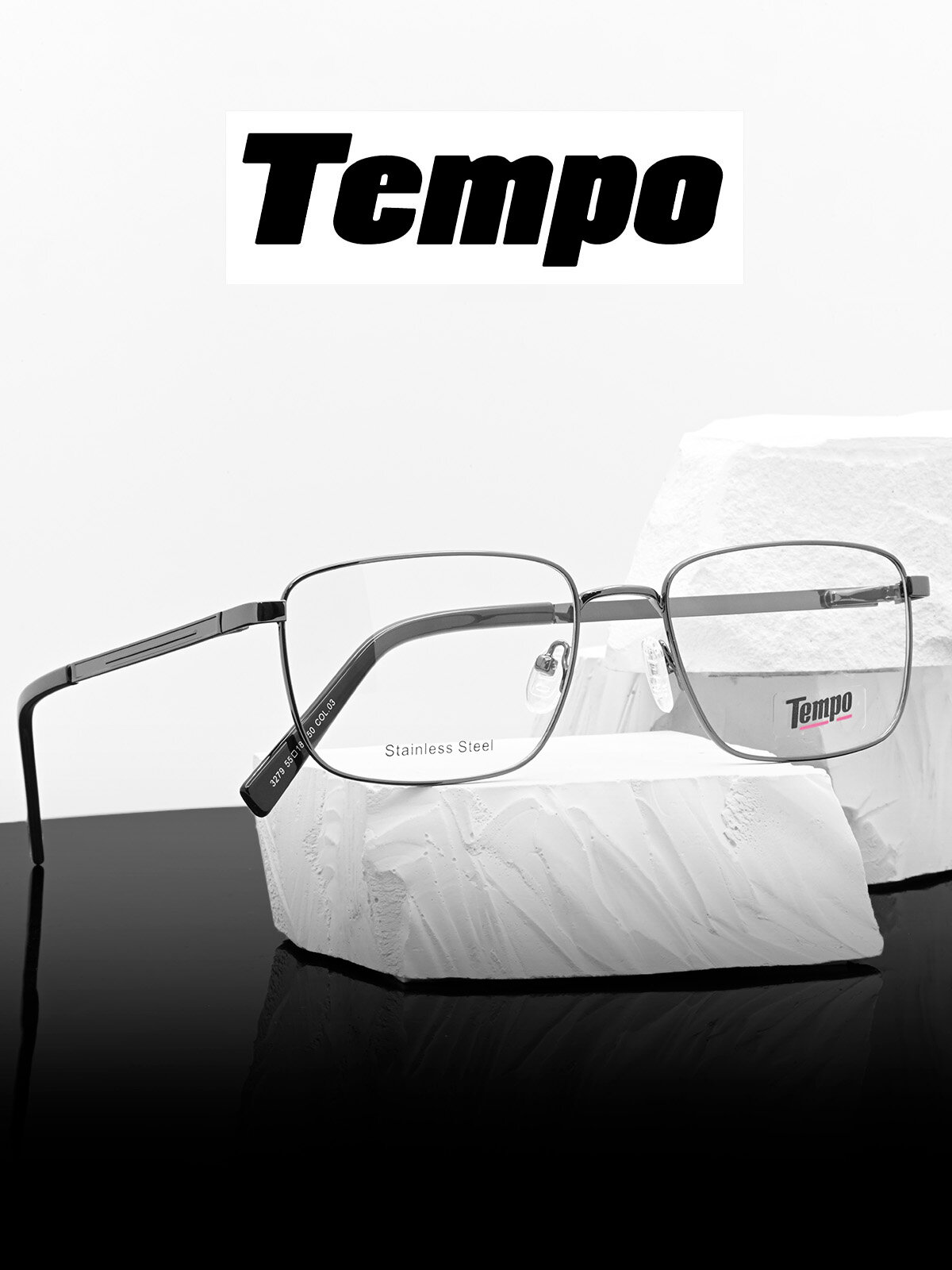 Оправа для очков Tempo 3279 C03 пол Мужской форма оправы Прямоугольная цвет оправы Серебряный