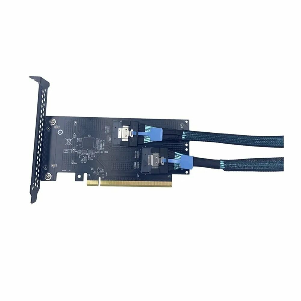 2-портовый адаптер PCIE 4.0 16X для SlimSAS SFF-8654 + кабель SlimSAS 4.0 для расширения графической памяти SFF-8654-8i SFF8654
