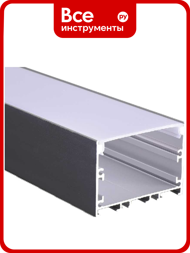 Профиль Jazzway PAL 5035-BLACK черный (комплект) накладной 2м анодированный