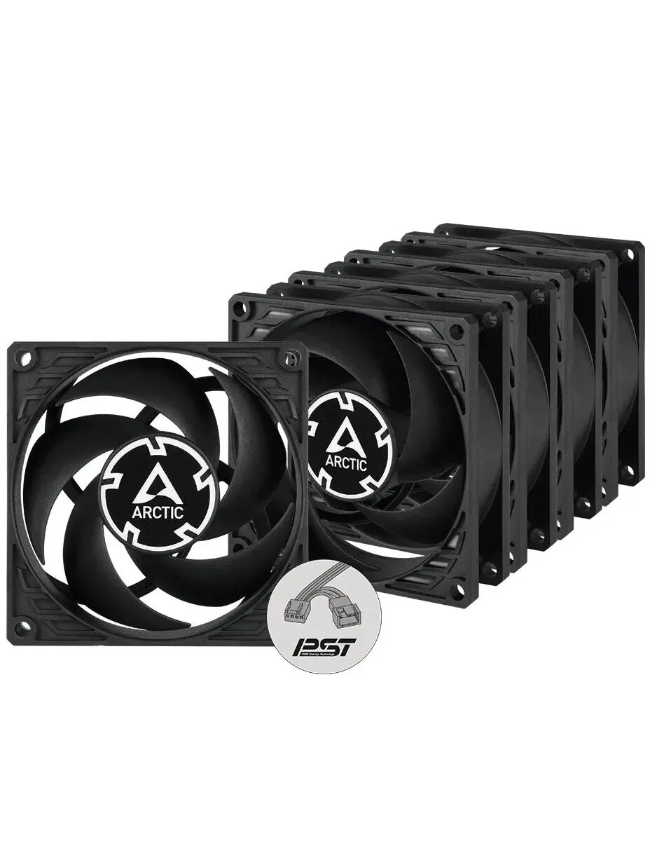 Вентилятор для корпуса ARCTIC P8 Silent 80mm, 1600rpm, 15.6CFM, 22. dBa Black (5-pack)