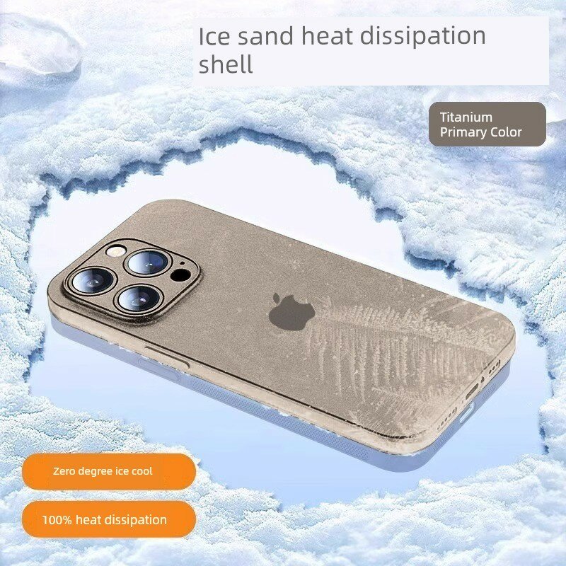 Чехол для iPhone 16 Pro с охлаждением, цвет: титановый оригинальный, защита от отпечатков и ударопрочный
