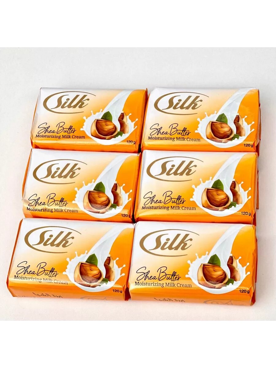 Мыло SILK "Shea Butter", для всех типов кожи, для тела и лица, 120 г, 6 шт