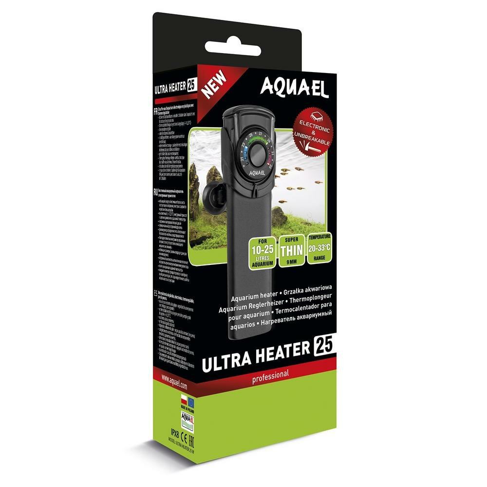 Нагреватель AQUAEL "ULTRA", пластик, 25W, с регулировкой температуры