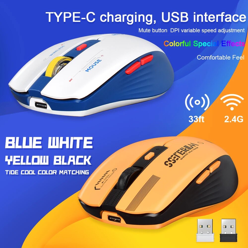Беспроводная игровая мышь LT-T19 White RGB