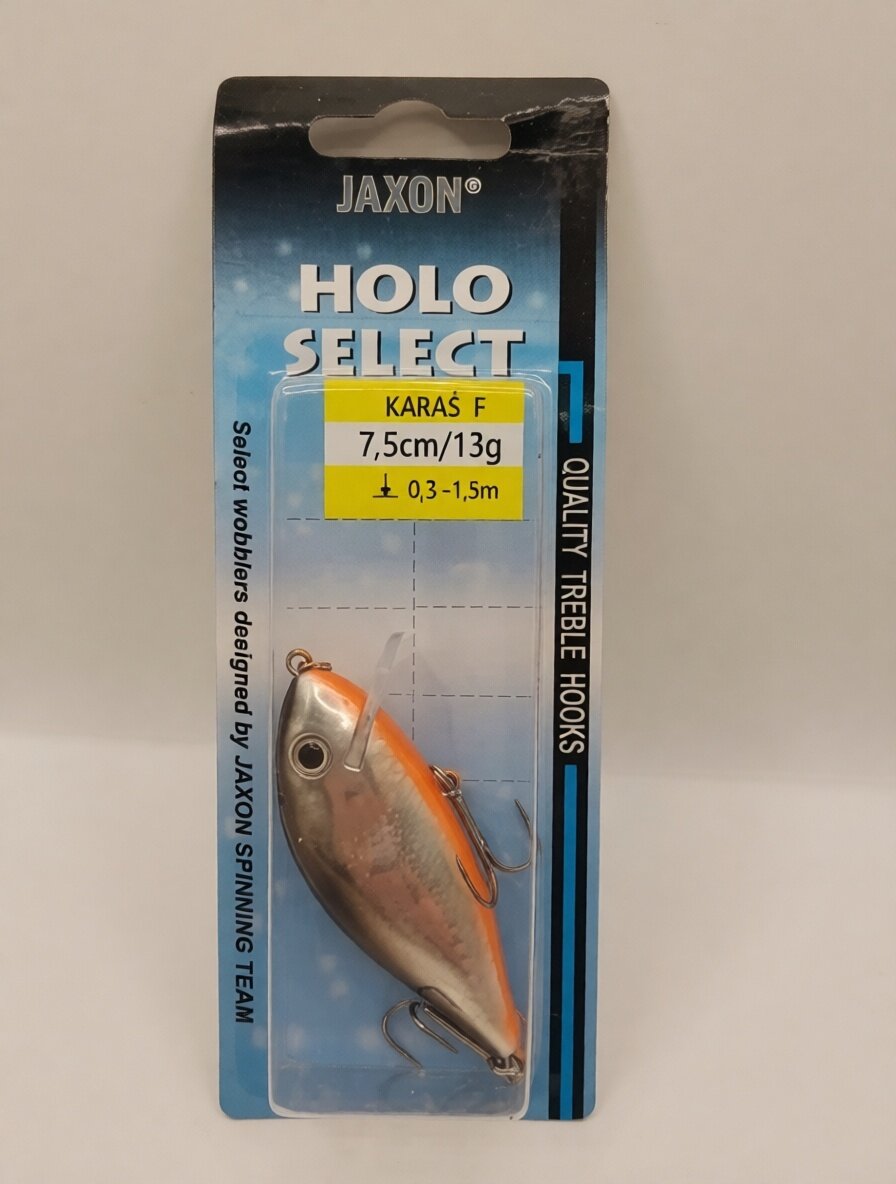 Воблер для рыбалки JAXON HOLO SELECT KARAS F 75: плавающий крэнк, 75мм,13г