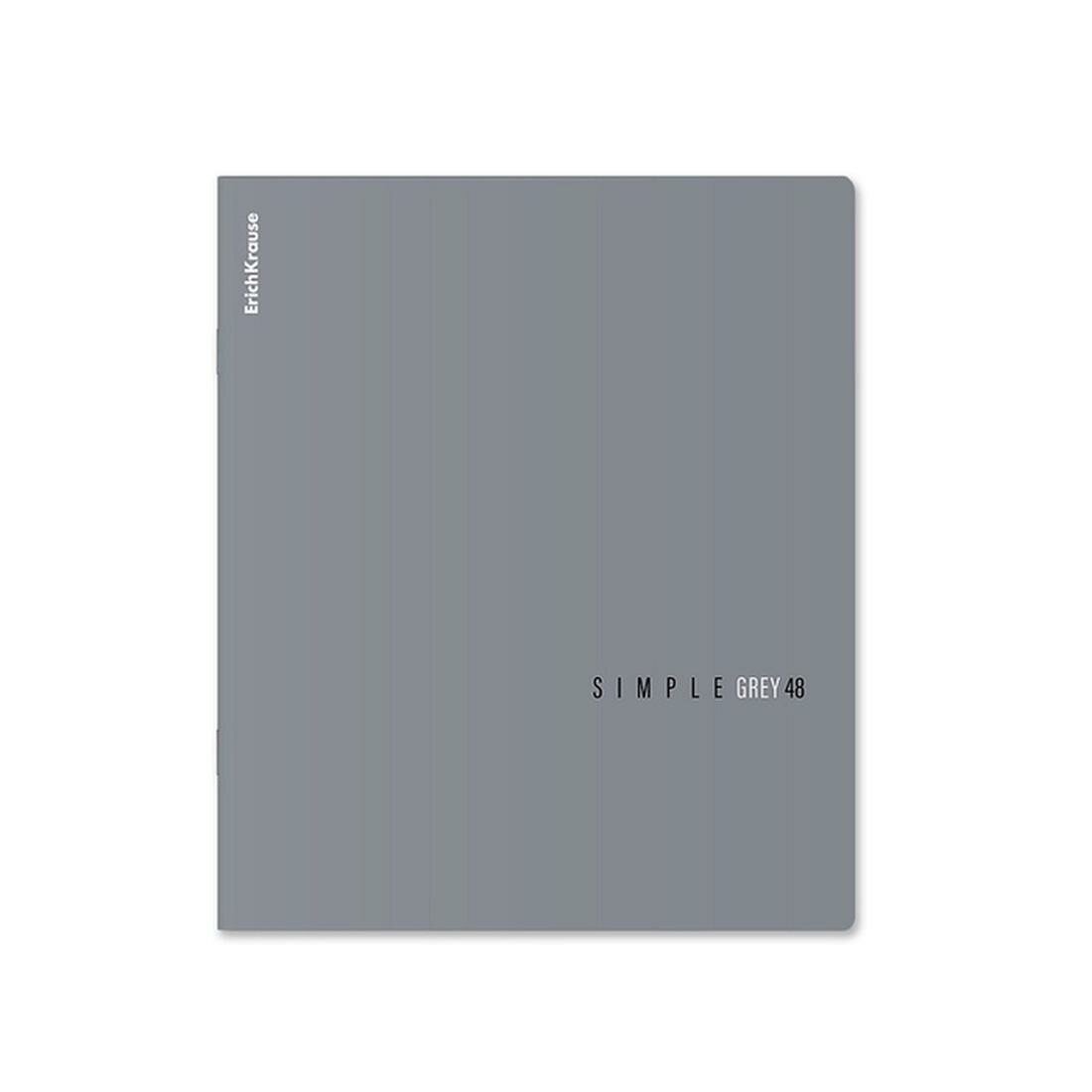 Тетрадь 48 л кл ErichKrause Simple Color, cерая, обл. мел картон, блок офсет 60г/м2 микс 10999454