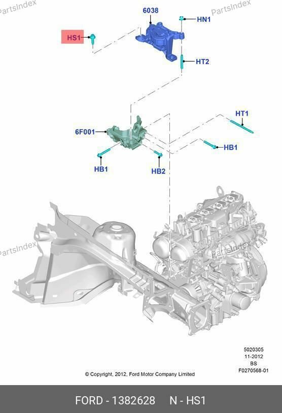 Бoлт опоры двигателя, FORD 1382628
