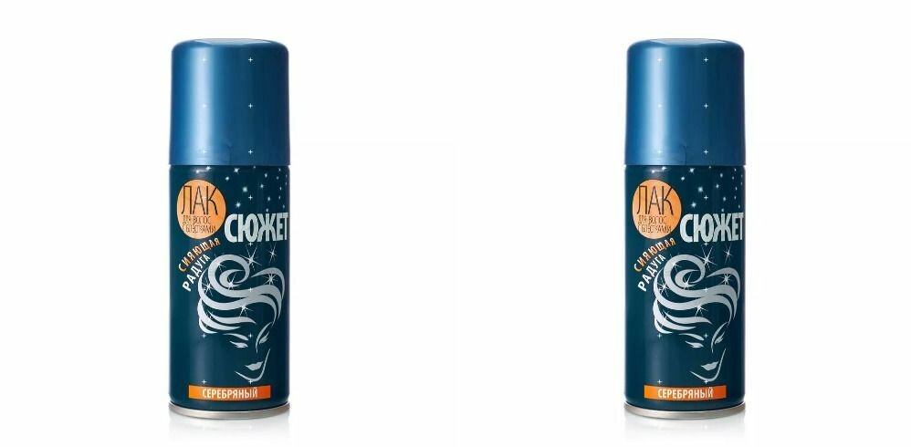 Сюжет Лак для волос с блестками Серебряный, 100 ml, 2 шт