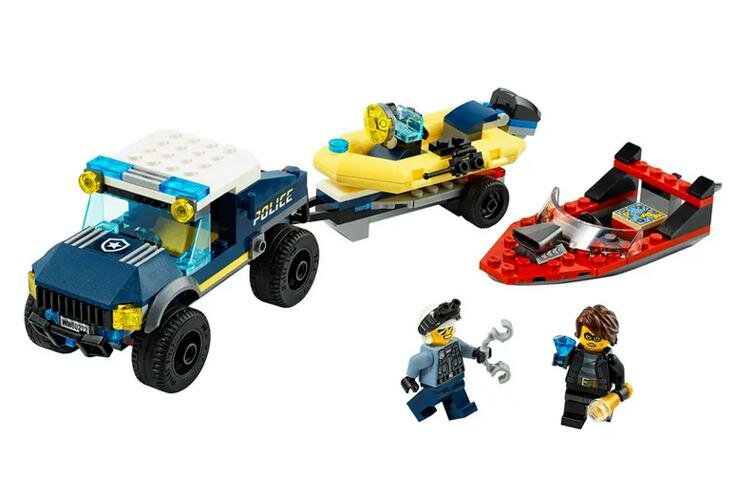 Конструктор унисекс LEGO City Elite Police Boat Transport, 300 деталей
