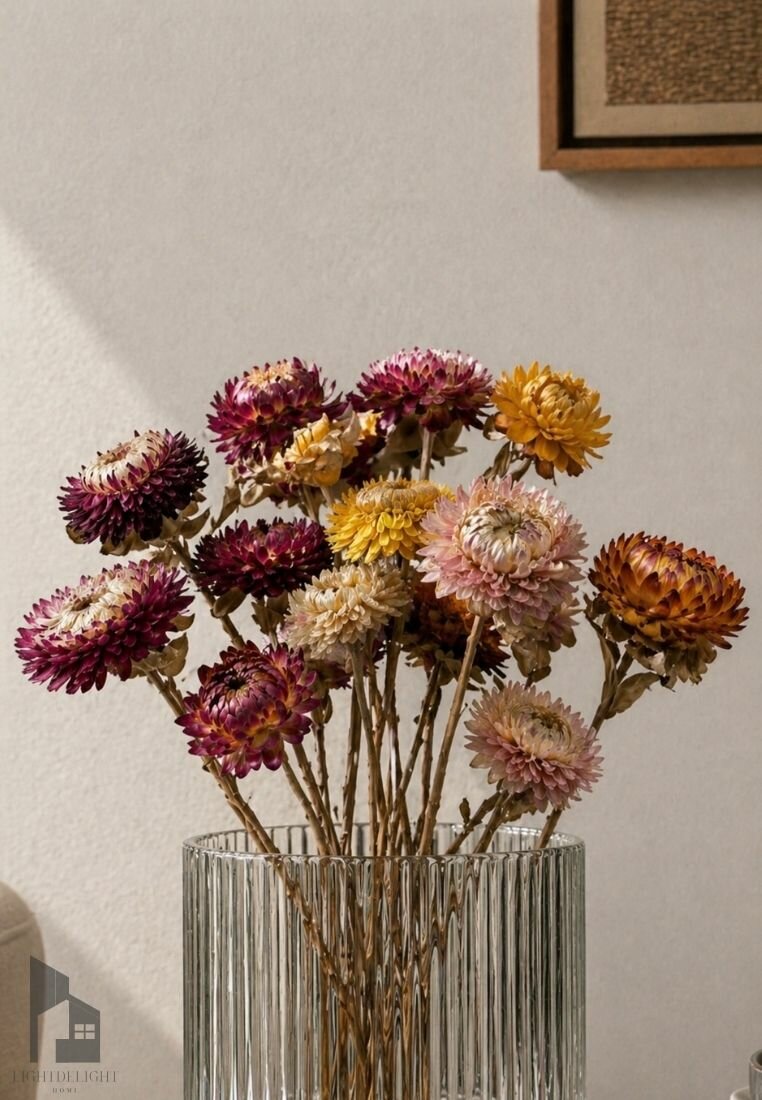 Сухоцветы LIGHTDELIGHT Helichrysum, стабилизированные, высота 40см, 15шт