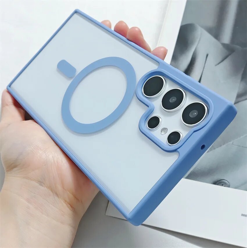 Чехол для Samsung Galaxy S25 FE, Sky Blue, магнитный, матовый