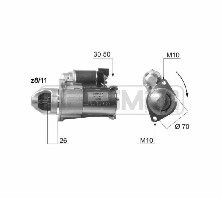 Стартер HYUNDAI/KIA 2.0/2.4 07->, ERA 220477