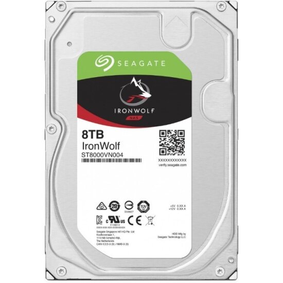 Серверный HDD NAS Seagate IronWolf 8TB (SATA 3.5"/256Mb/6GB/s/7200rpm)