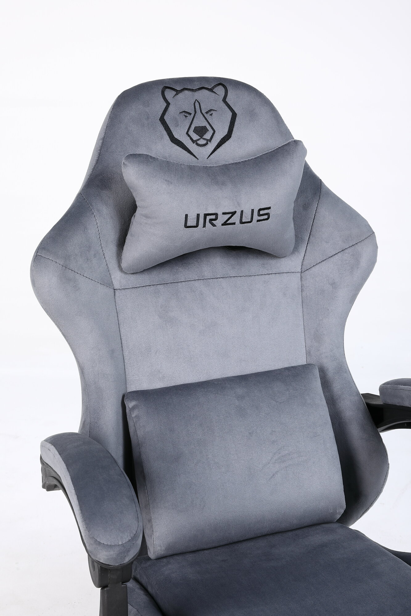 Кресло компьютерное игровое URZUS Grizzly Grey ткань (UR-7351119)
